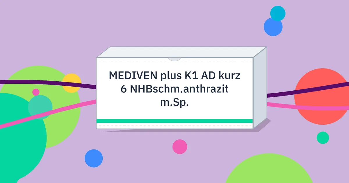 Symbolbild: Packung mit der Aufschrift MEDIVEN plus K1 AD kurz 6 NHBschm.anthrazit m.Sp. (PZN 15898828) – Verfügbarkeit und Bezug in Apotheken in Frankfurt am Main