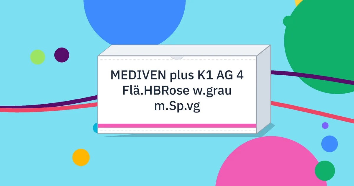 Symbolbild: Packung mit der Aufschrift MEDIVEN plus K1 AG 4 Flä.HBRose w.grau m.Sp.vg (PZN 18940123) – Verfügbarkeit und Bezug in Apotheken in Frankfurt am Main