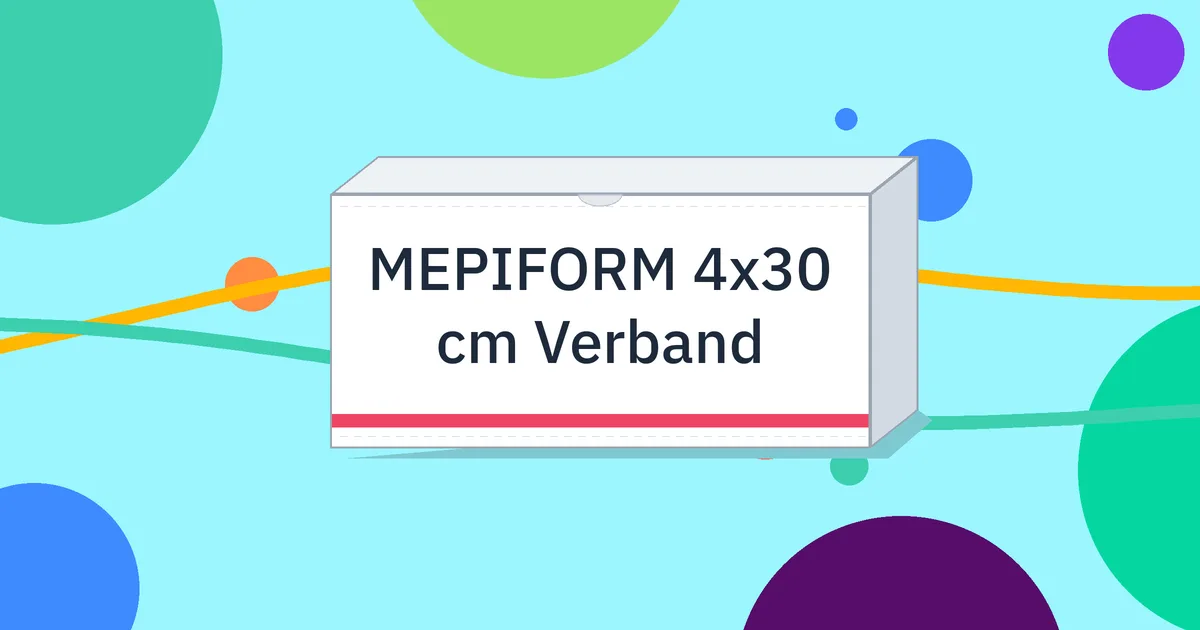 Symbolbild: Packung mit der Aufschrift MEPIFORM 4x30 cm Verband (PZN 10809719) – Verfügbarkeit und Bezug in Apotheken in Frankfurt am Main