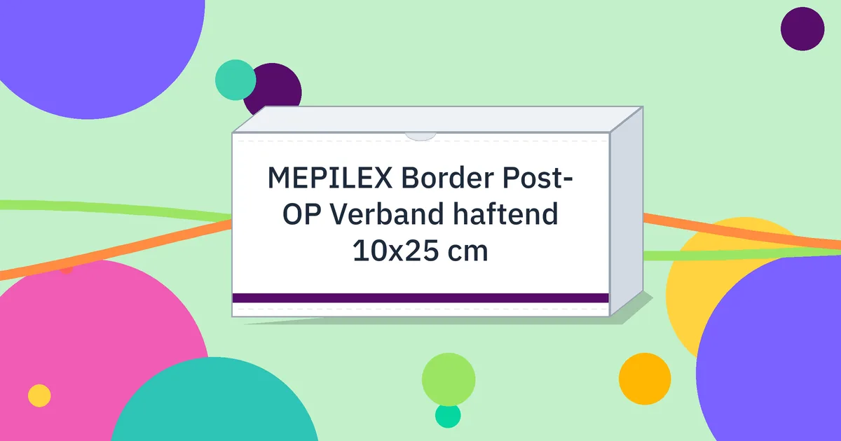 Symbolbild: Packung mit der Aufschrift MEPILEX Border Post-OP Verband haftend 10x25 cm (PZN 17909200) – Verfügbarkeit und Bezug in Apotheken in Frankfurt am Main
