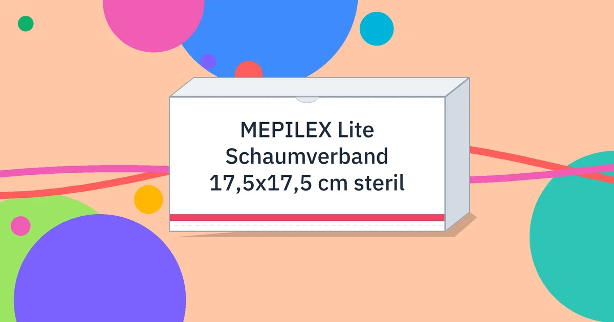 Symbolbild: Packung mit der Aufschrift MEPILEX Lite Schaumverband 17,5x17,5 cm steril (PZN 19362042) – Verfügbarkeit und Bezug in Apotheken in Frankfurt am Main
