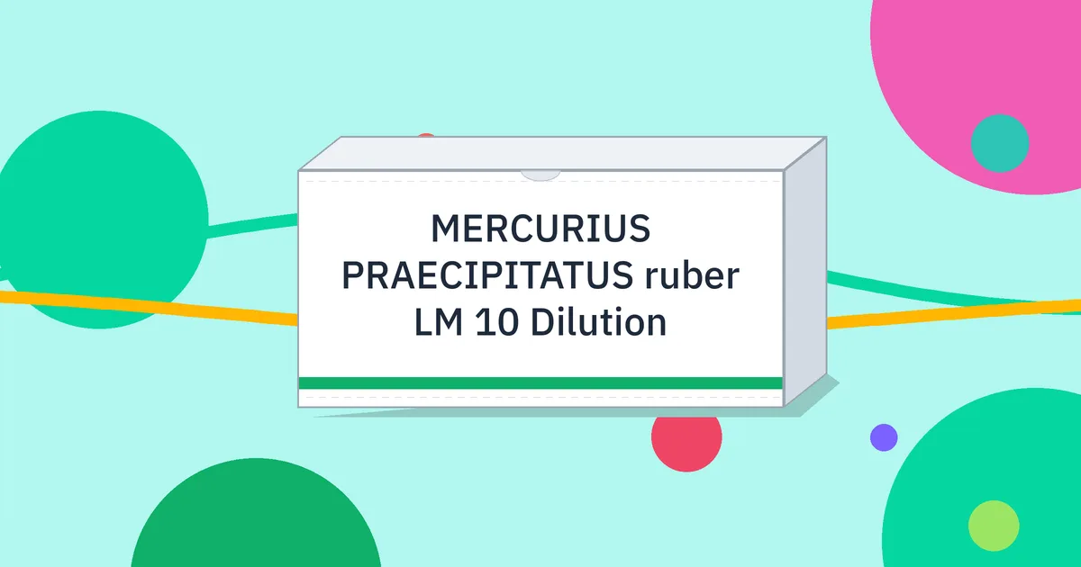 Symbolbild: Packung mit der Aufschrift MERCURIUS PRAECIPITATUS ruber LM 10 Dilution (PZN 12953113) – Verfügbarkeit und Bezug in Apotheken in Frankfurt am Main