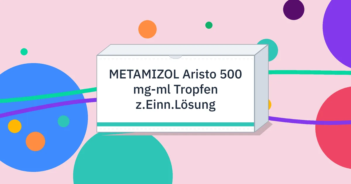 Symbolbild: Packung mit der Aufschrift METAMIZOL Aristo 500 mg-ml Tropfen z.Einn.Lösung (PZN 11285193) – Verfügbarkeit und Bezug in Apotheken in Frankfurt am Main