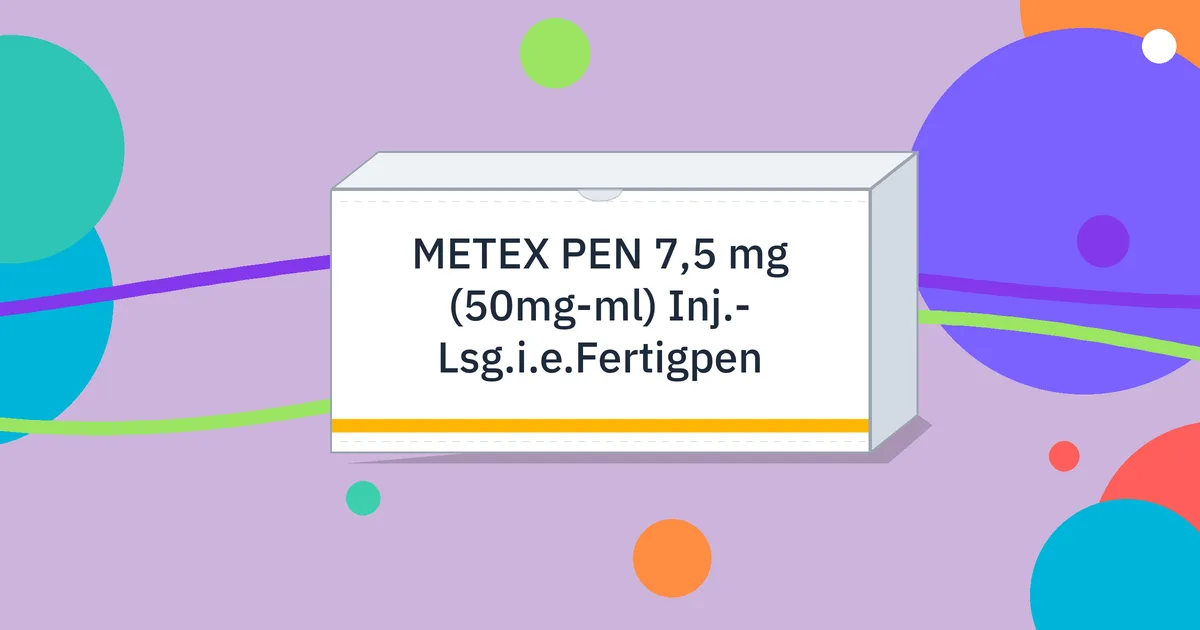 Symbolbild: Packung mit der Aufschrift METEX PEN 7,5 mg (50mg-ml) Inj.-Lsg.i.e.Fertigpen (PZN 09668030) – Verfügbarkeit und Bezug in Apotheken in Frankfurt am Main