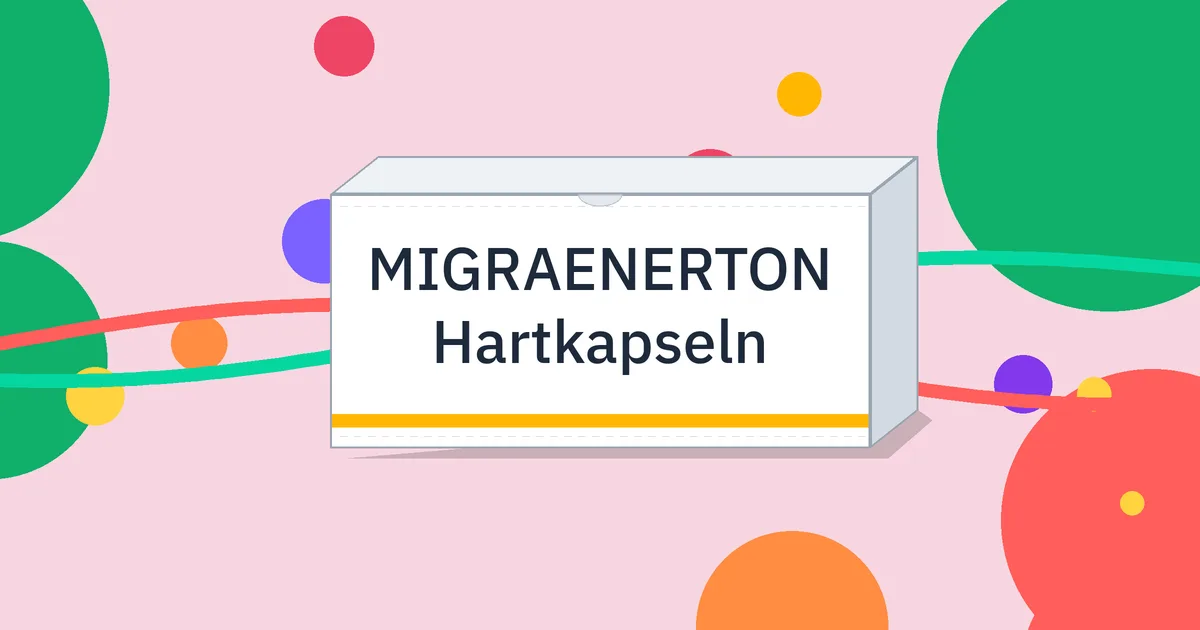 Symbolbild: Packung mit der Aufschrift MIGRAENERTON Hartkapseln (PZN 00632102) – Verfügbarkeit und Bezug in Apotheken in Frankfurt am Main