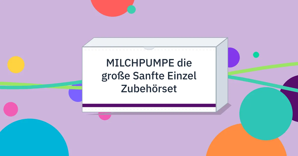 Symbolbild: Packung mit der Aufschrift MILCHPUMPE die große Sanfte Einzel Zubehörset (PZN 05874212) – Verfügbarkeit und Bezug in Apotheken in Frankfurt am Main