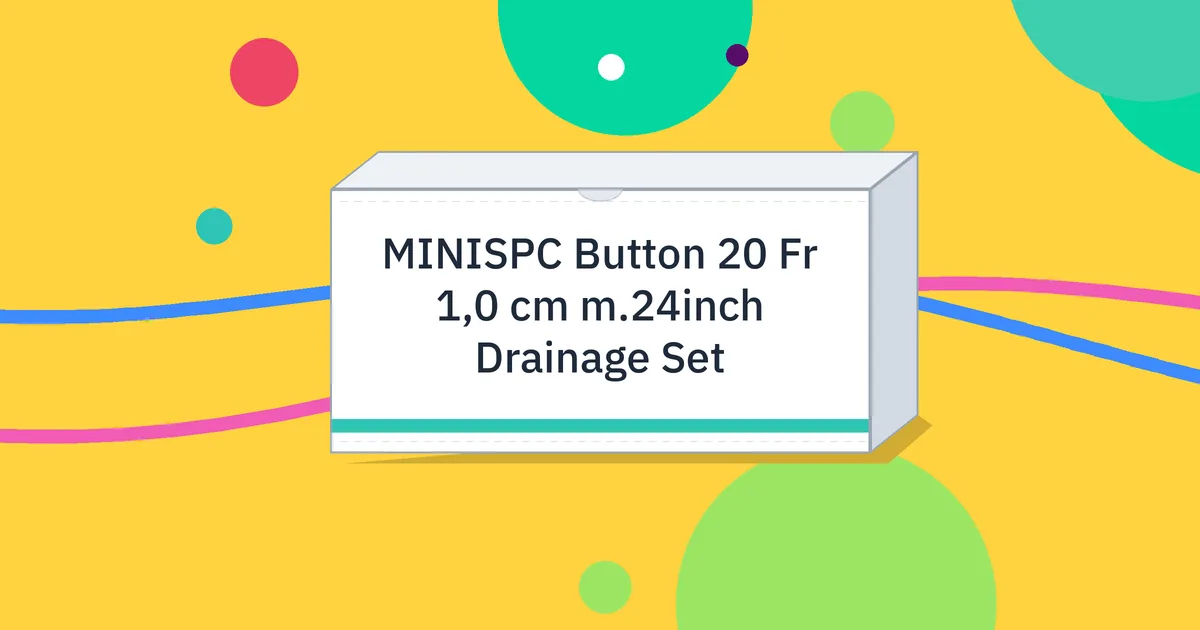 Symbolbild: Packung mit der Aufschrift MINISPC Button 20 Fr 1,0 cm m.24inch Drainage Set (PZN 20822276) – Verfügbarkeit und Bezug in Apotheken in Frankfurt am Main