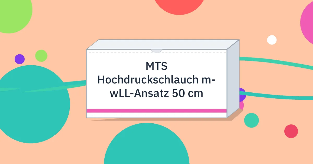 Symbolbild: Packung mit der Aufschrift MTS Hochdruckschlauch m-wLL-Ansatz 50 cm (PZN 04505240) – Verfügbarkeit und Bezug in Apotheken in Frankfurt am Main