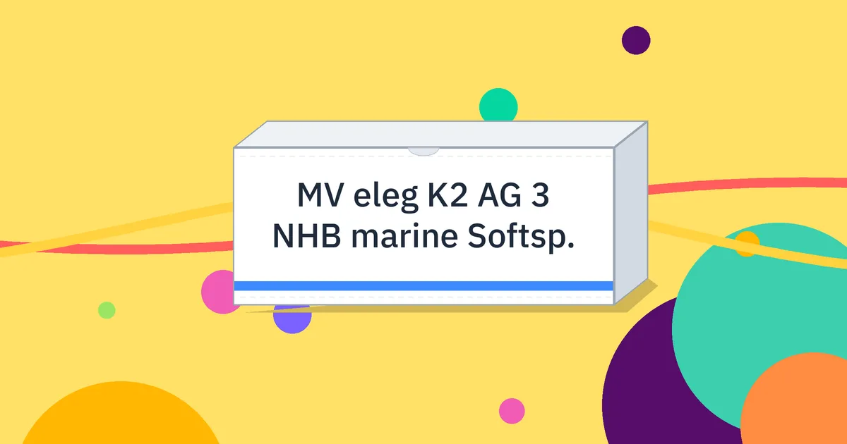 Symbolbild: Packung mit der Aufschrift MV eleg K2 AG 3 NHB marine Softsp. (PZN 15731318) – Verfügbarkeit und Bezug in Apotheken in Frankfurt am Main