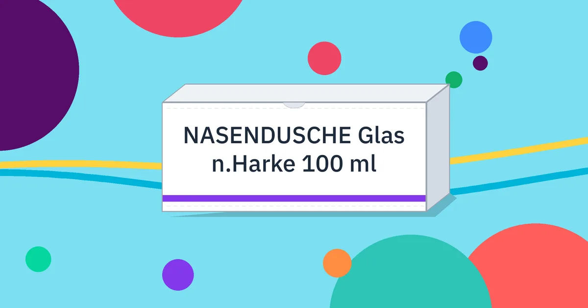 Symbolbild: Packung mit der Aufschrift NASENDUSCHE Glas n.Harke 100 ml (PZN 04444716) – Verfügbarkeit und Bezug in Apotheken in Frankfurt am Main