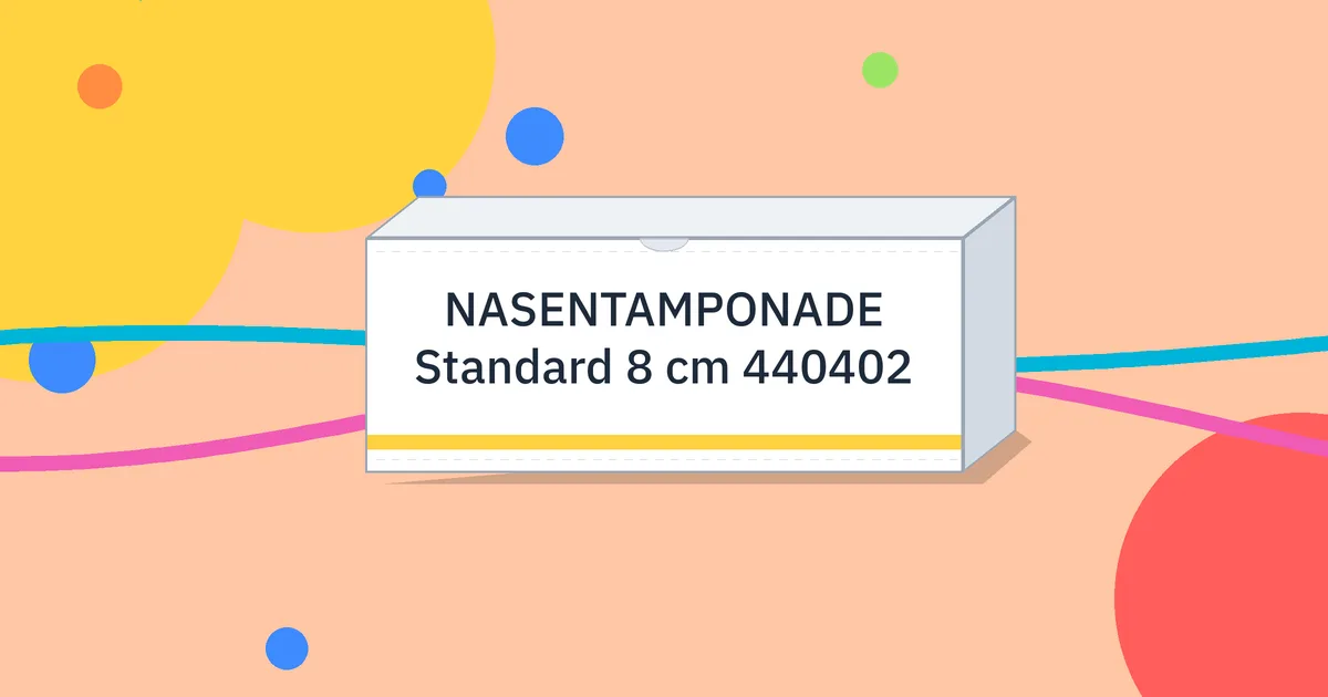 Symbolbild: Packung mit der Aufschrift NASENTAMPONADE Standard 8 cm 440402 (PZN 06592361) – Verfügbarkeit und Bezug in Apotheken in Frankfurt am Main