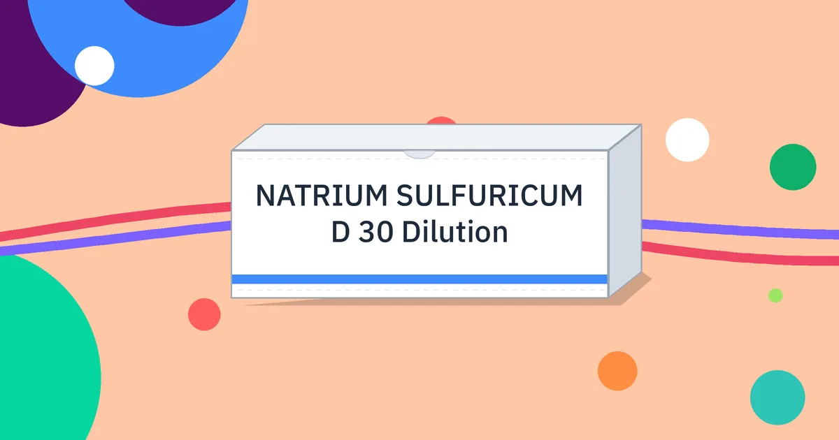 Symbolbild: Packung mit der Aufschrift NATRIUM SULFURICUM D 30 Dilution (PZN 02803157) – Verfügbarkeit und Bezug in Apotheken in Frankfurt am Main