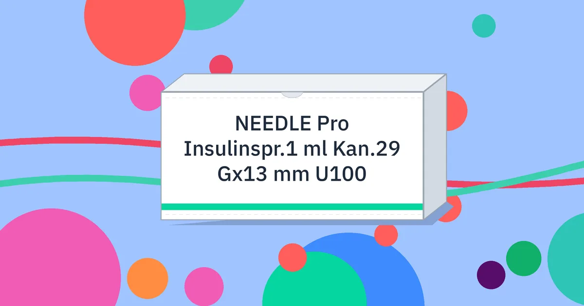 Symbolbild: Packung mit der Aufschrift NEEDLE Pro Insulinspr.1 ml Kan.29 Gx13 mm U100 (PZN 00872993) – Verfügbarkeit und Bezug in Apotheken in Frankfurt am Main