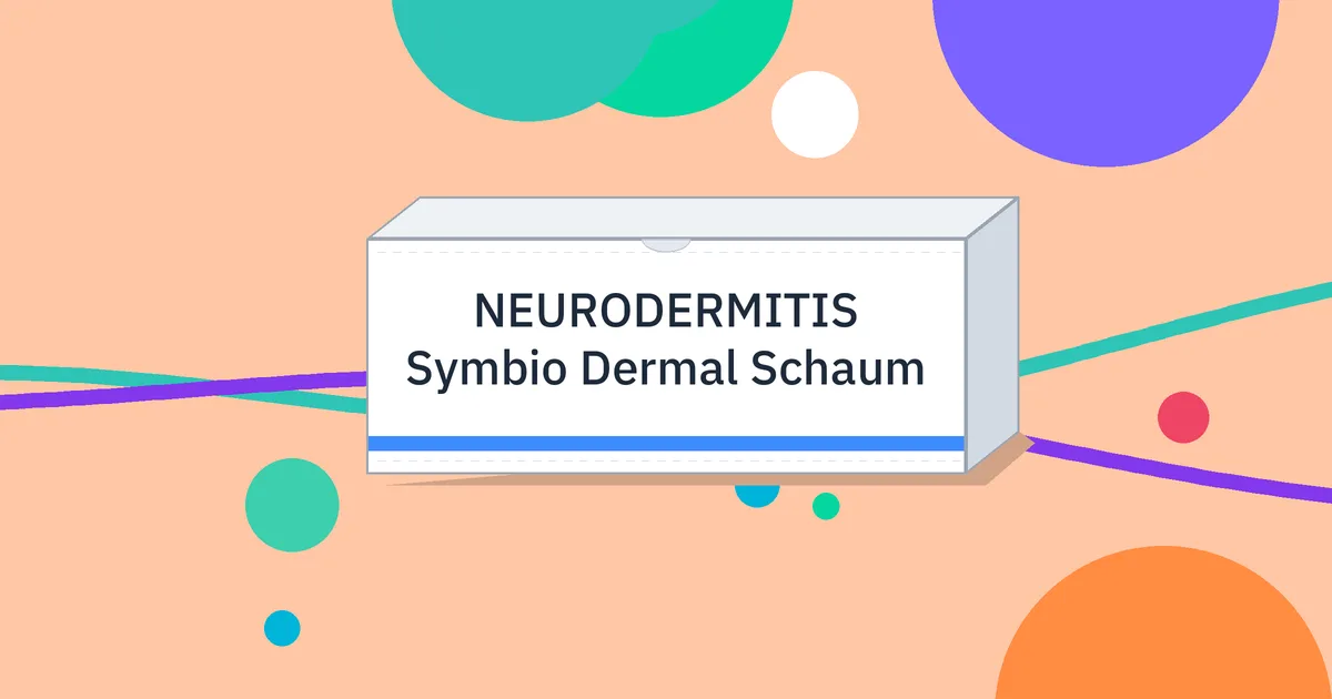 Symbolbild: Packung mit der Aufschrift NEURODERMITIS Symbio Dermal Schaum (PZN 18086077) – Verfügbarkeit und Bezug in Apotheken in Frankfurt am Main