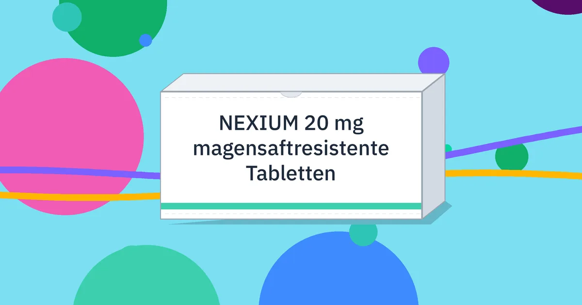 Symbolbild: Packung mit der Aufschrift NEXIUM 20 mg magensaftresistente Tabletten (PZN 14238768) – Verfügbarkeit und Bezug in Apotheken in Frankfurt am Main