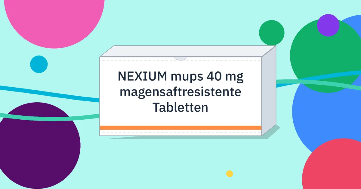 Symbolbild: Packung mit der Aufschrift NEXIUM mups 40 mg magensaftresistente Tabletten (PZN 19439649) – Verfügbarkeit und Bezug in Apotheken in Frankfurt am Main