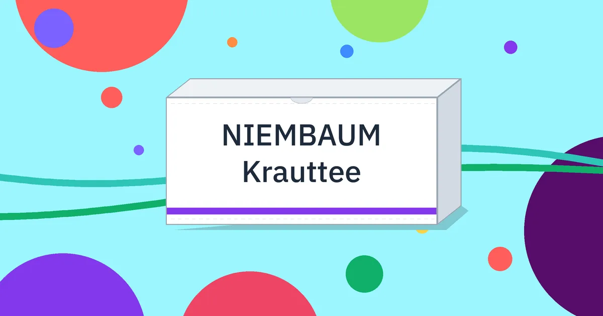 Symbolbild: Packung mit der Aufschrift NIEMBAUM Krauttee (PZN 00208999) – Verfügbarkeit und Bezug in Apotheken in Frankfurt am Main