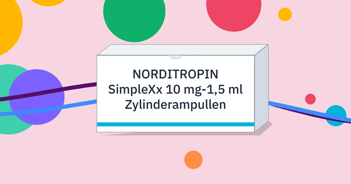 Symbolbild: Packung mit der Aufschrift NORDITROPIN SimpleXx 10 mg-1,5 ml Zylinderampullen (PZN 11657393) – Verfügbarkeit und Bezug in Apotheken in Frankfurt am Main