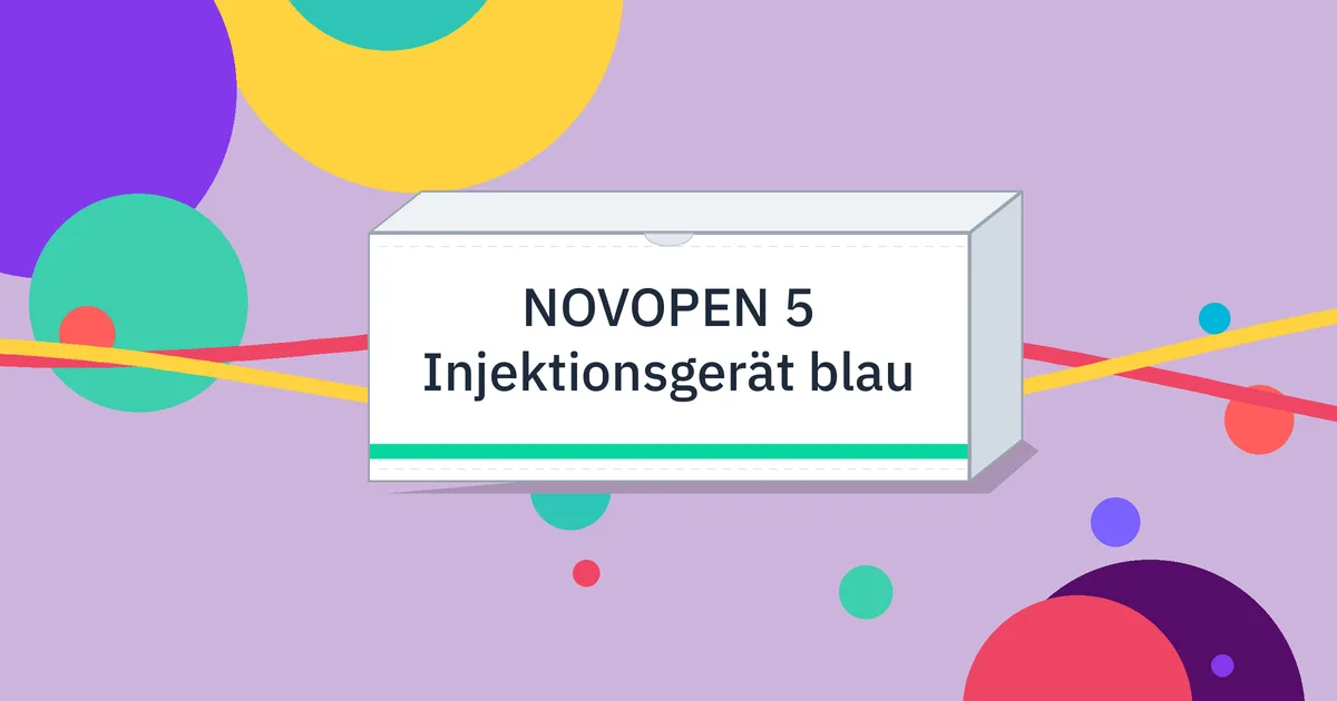 Symbolbild: Packung mit der Aufschrift NOVOPEN 5 Injektionsgerät blau (PZN 12460497) – Verfügbarkeit und Bezug in Apotheken in Frankfurt am Main