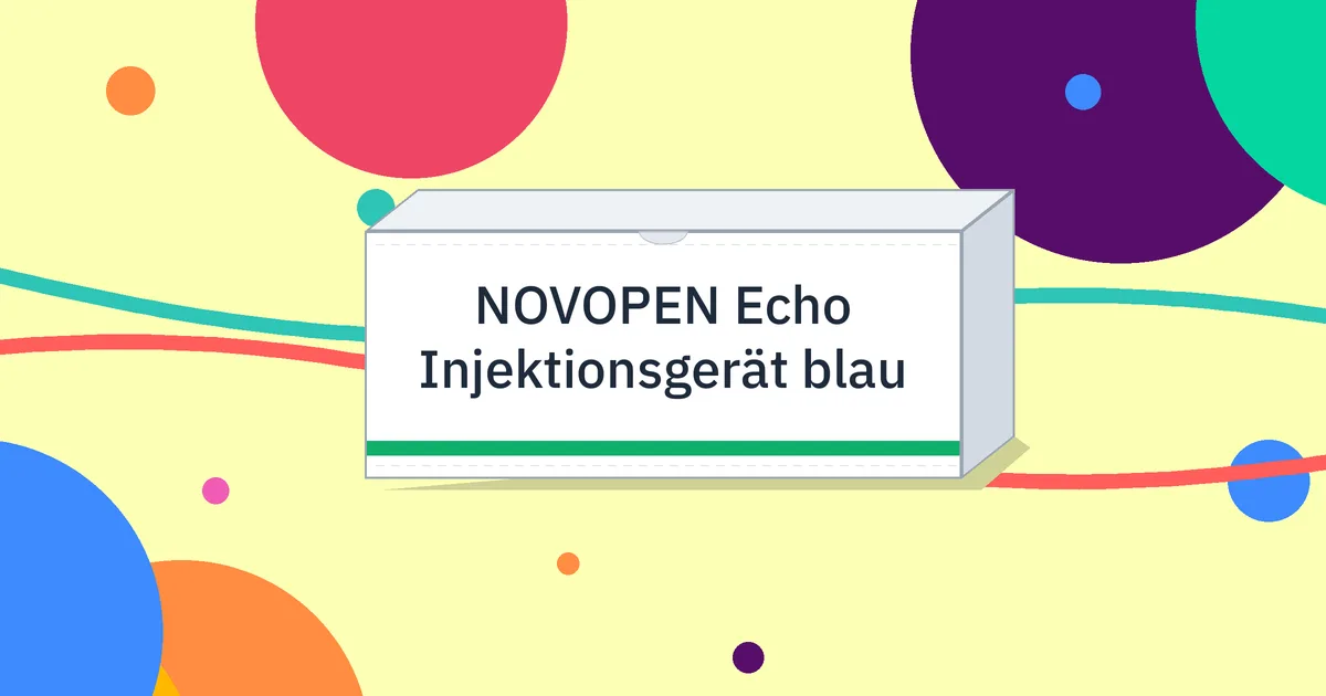 Symbolbild: Packung mit der Aufschrift NOVOPEN Echo Injektionsgerät blau (PZN 13426338) – Verfügbarkeit und Bezug in Apotheken in Frankfurt am Main
