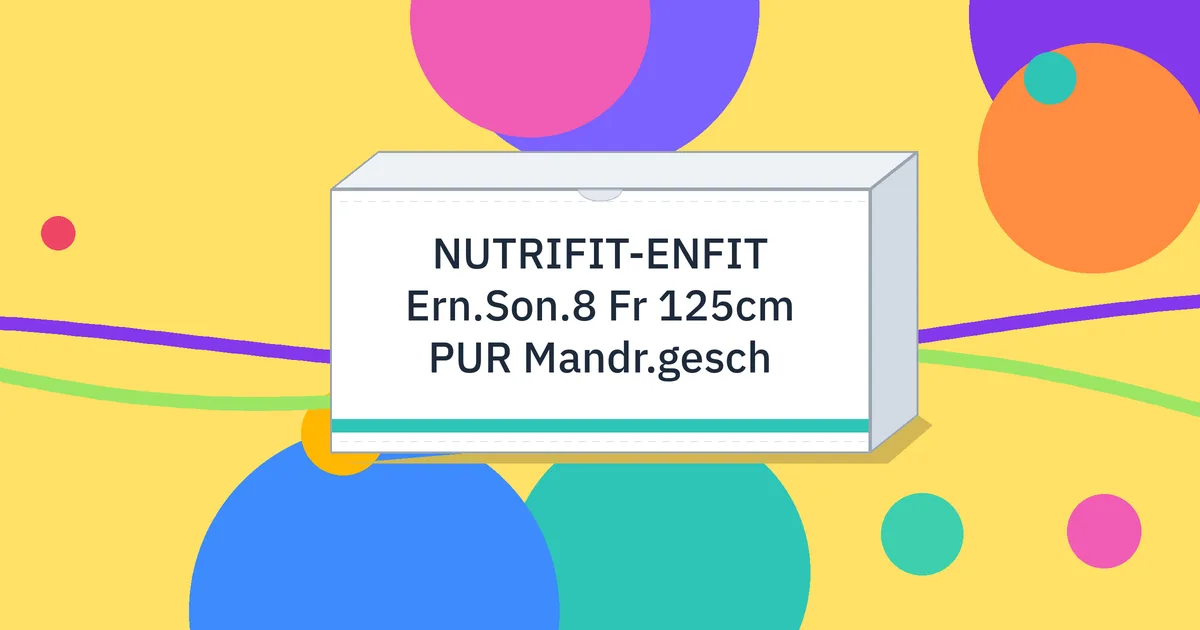 Symbolbild: Packung mit der Aufschrift NUTRIFIT-ENFIT Ern.Son.8 Fr 125cm PUR Mandr.gesch (PZN 14174123) – Verfügbarkeit und Bezug in Apotheken in Frankfurt am Main