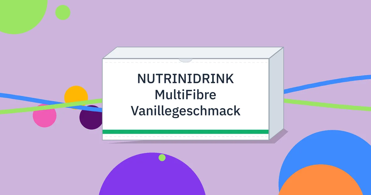 Symbolbild: Packung mit der Aufschrift NUTRINIDRINK MultiFibre Vanillegeschmack (PZN 00147803) – Verfügbarkeit und Bezug in Apotheken in Frankfurt am Main