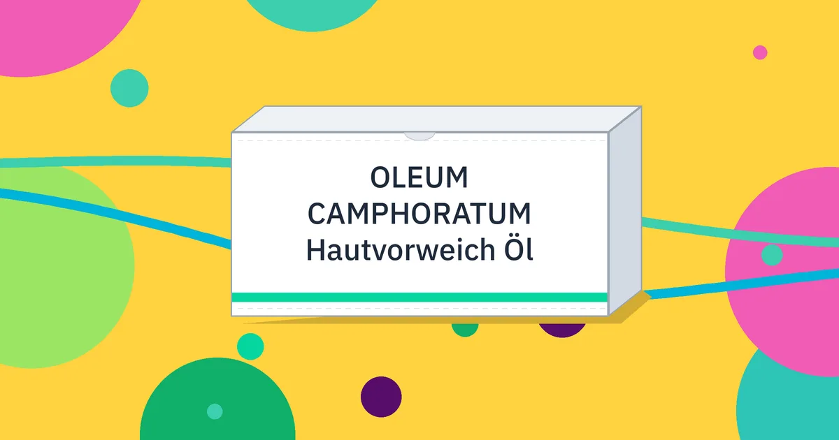 Symbolbild: Packung mit der Aufschrift OLEUM CAMPHORATUM Hautvorweich Öl (PZN 07364550) – Verfügbarkeit und Bezug in Apotheken in Frankfurt am Main