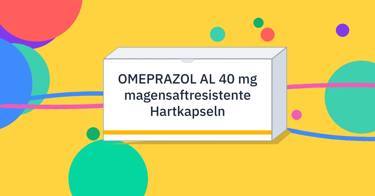 Symbolbild: Packung mit der Aufschrift OMEPRAZOL AL 40 mg magensaftresistente Hartkapseln (PZN 09667527) – Verfügbarkeit und Bezug in Apotheken in Frankfurt am Main