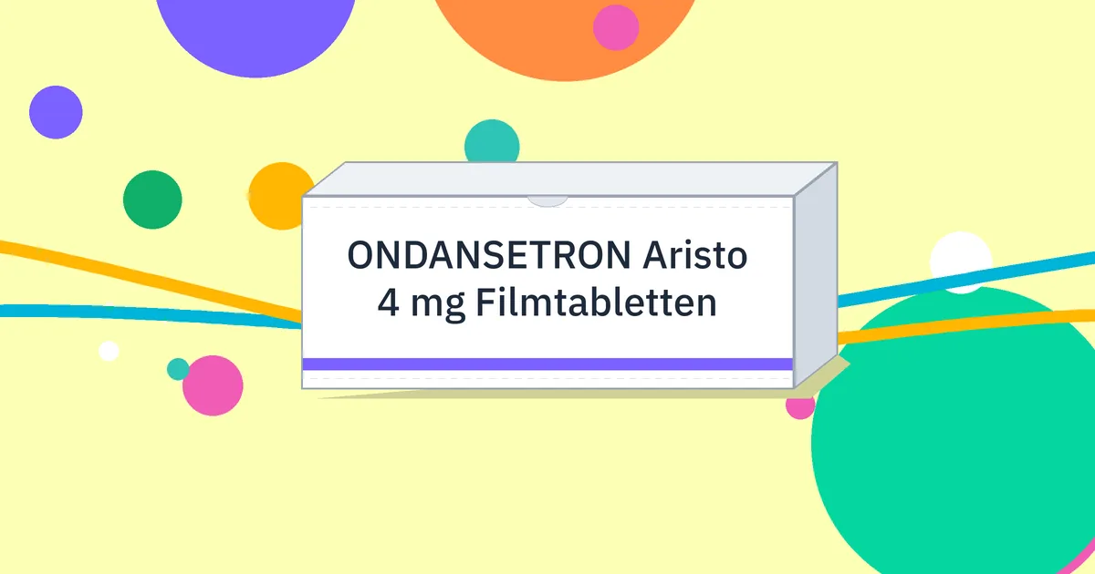 Symbolbild: Packung mit der Aufschrift ONDANSETRON Aristo 4 mg Filmtabletten (PZN 09714497) – Verfügbarkeit und Bezug in Apotheken in Frankfurt am Main