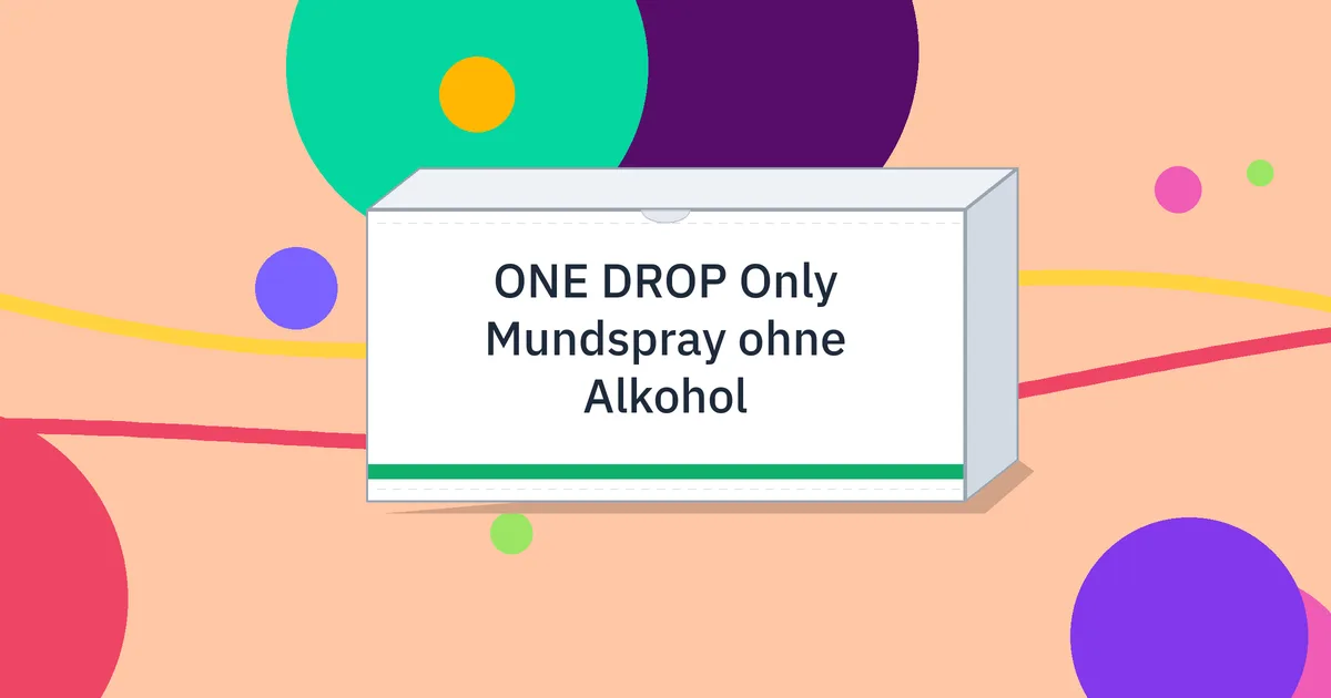 Symbolbild: Packung mit der Aufschrift ONE DROP Only Mundspray ohne Alkohol (PZN 14154729) – Verfügbarkeit und Bezug in Apotheken in Frankfurt am Main