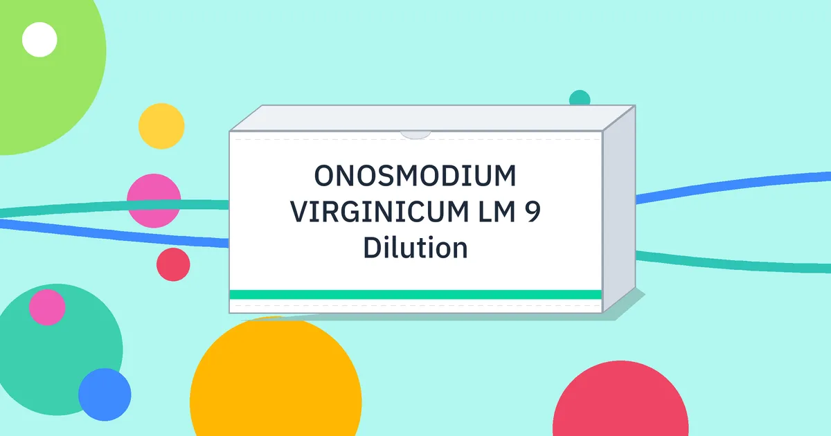 Symbolbild: Packung mit der Aufschrift ONOSMODIUM VIRGINICUM LM 9 Dilution (PZN 13626592) – Verfügbarkeit und Bezug in Apotheken in Frankfurt am Main