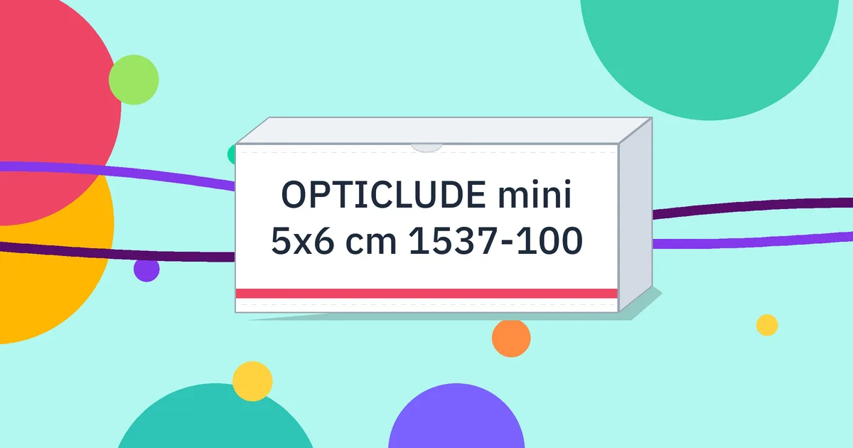 Symbolbild: Packung mit der Aufschrift OPTICLUDE mini 5x6 cm 1537-100 (PZN 08588317) – Verfügbarkeit und Bezug in Apotheken in Frankfurt am Main