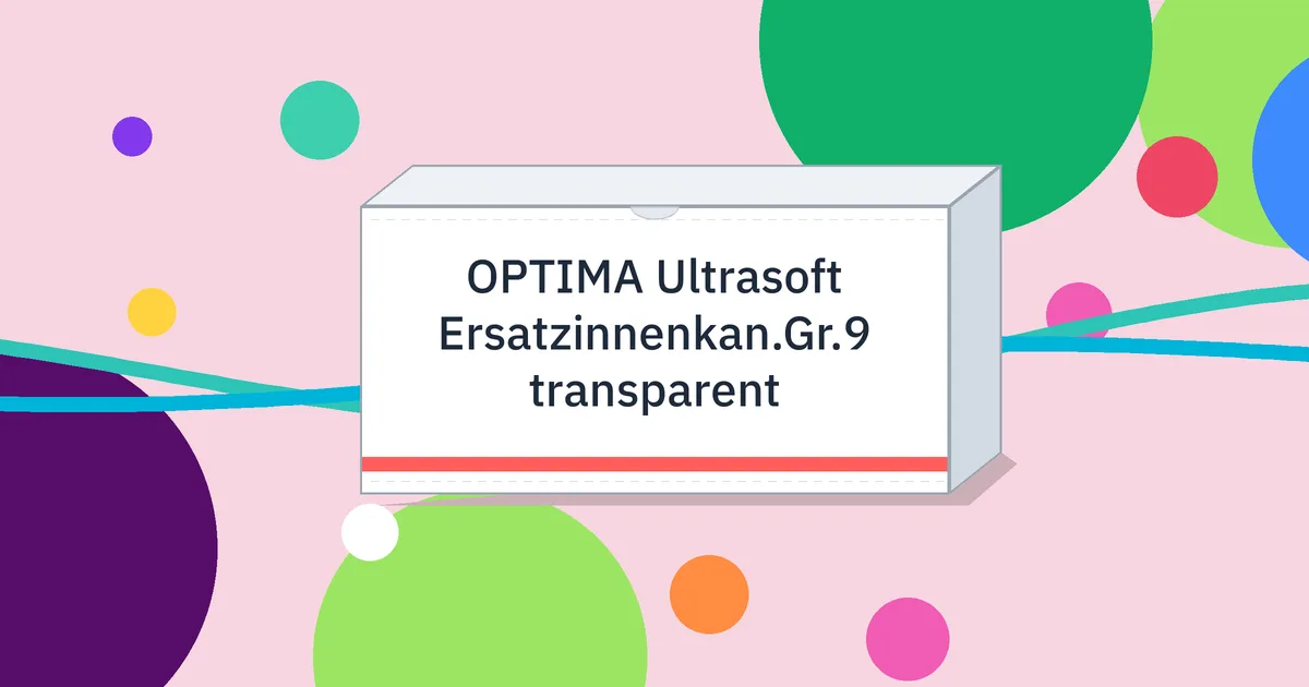 Symbolbild: Packung mit der Aufschrift OPTIMA Ultrasoft Ersatzinnenkan.Gr.9 transparent (PZN 10338869) – Verfügbarkeit und Bezug in Apotheken in Frankfurt am Main