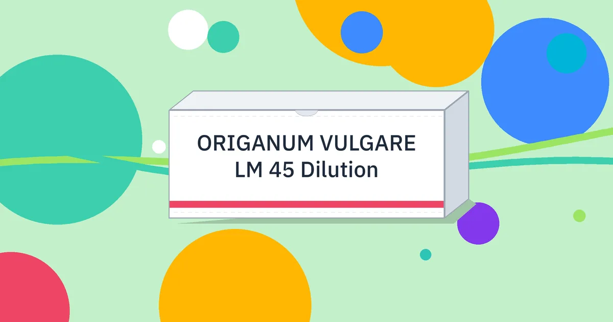 Symbolbild: Packung mit der Aufschrift ORIGANUM VULGARE LM 45 Dilution (PZN 12973297) – Verfügbarkeit und Bezug in Apotheken in Frankfurt am Main