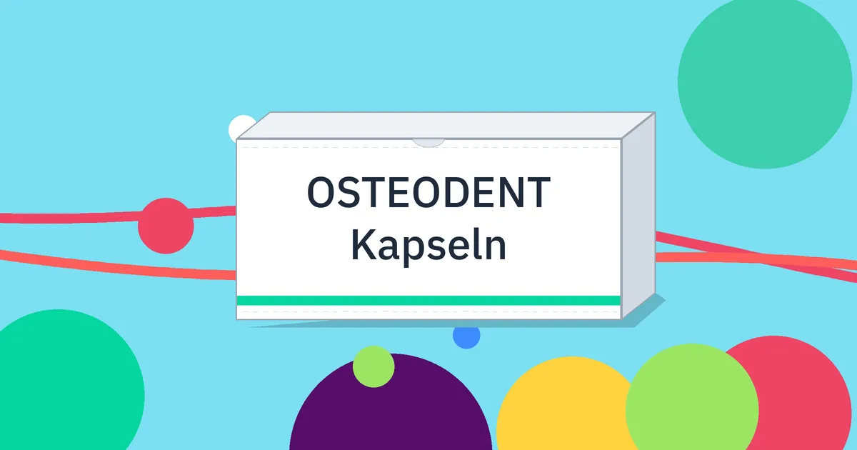 Symbolbild: Packung mit der Aufschrift OSTEODENT Kapseln (PZN 09735134) – Verfügbarkeit und Bezug in Apotheken in Frankfurt am Main