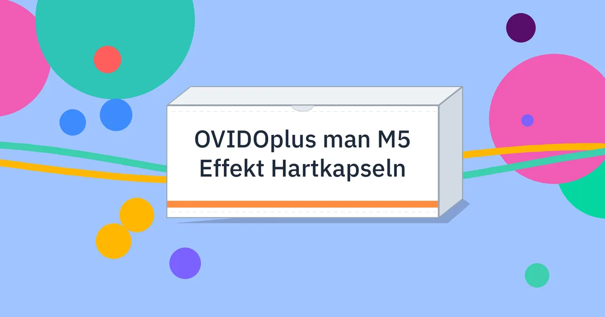 Symbolbild: Packung mit der Aufschrift OVIDOplus man M5 Effekt Hartkapseln (PZN 12728161) – Verfügbarkeit und Bezug in Apotheken in Frankfurt am Main