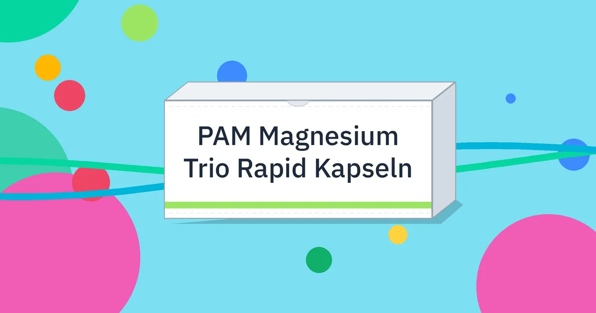 Symbolbild: Packung mit der Aufschrift PAM Magnesium Trio Rapid Kapseln (PZN 20596070) – Verfügbarkeit und Bezug in Apotheken in Frankfurt am Main