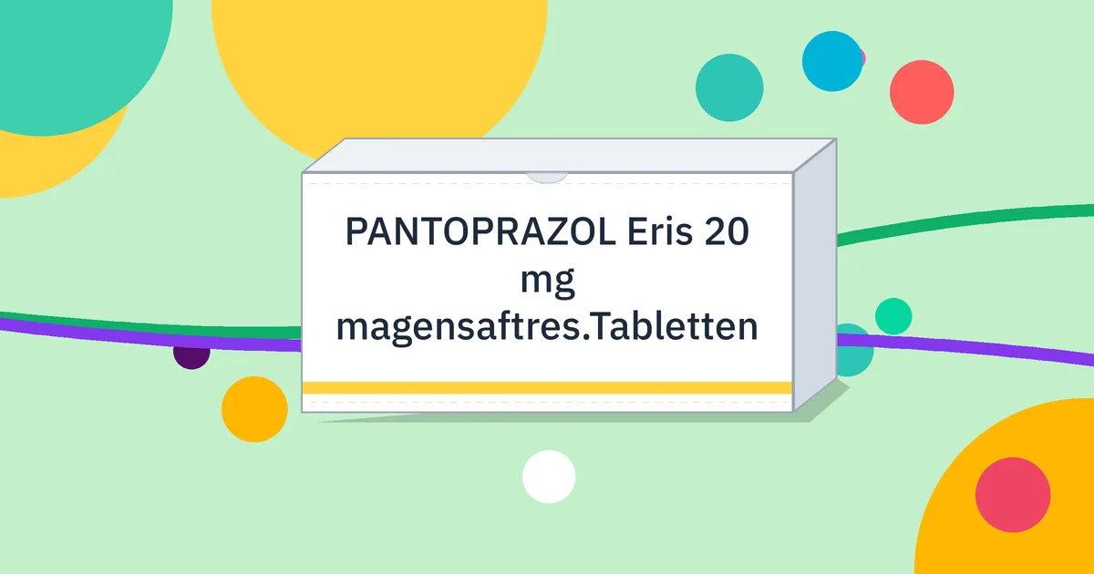 Symbolbild: Packung mit der Aufschrift PANTOPRAZOL Eris 20 mg magensaftres.Tabletten (PZN 14289464) – Verfügbarkeit und Bezug in Apotheken in Frankfurt am Main