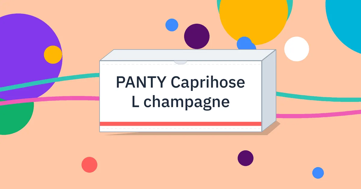 Symbolbild: Packung mit der Aufschrift PANTY Caprihose L champagne (PZN 16191545) – Verfügbarkeit und Bezug in Apotheken in Frankfurt am Main