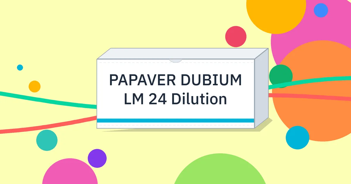 Symbolbild: Packung mit der Aufschrift PAPAVER DUBIUM LM 24 Dilution (PZN 13630932) – Verfügbarkeit und Bezug in Apotheken in Frankfurt am Main