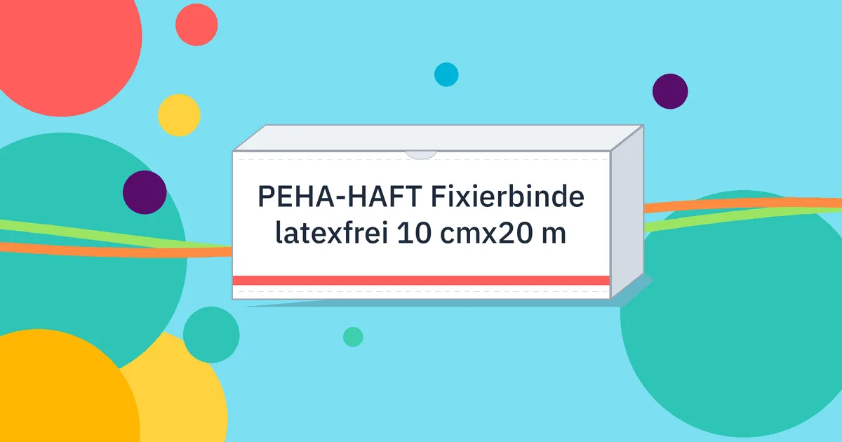 Symbolbild: Packung mit der Aufschrift PEHA-HAFT Fixierbinde latexfrei 10 cmx20 m (PZN 20609039) – Verfügbarkeit und Bezug in Apotheken in Frankfurt am Main