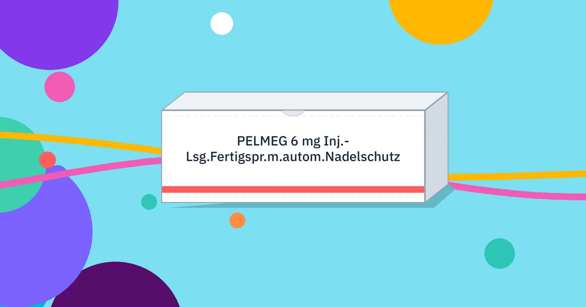 Symbolbild: Packung mit der Aufschrift PELMEG 6 mg Inj.-Lsg.Fertigspr.m.autom.Nadelschutz (PZN 17204830) – Verfügbarkeit und Bezug in Apotheken in Frankfurt am Main