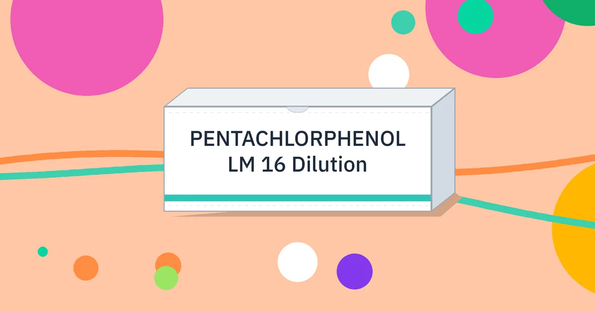 Symbolbild: Packung mit der Aufschrift PENTACHLORPHENOL LM 16 Dilution (PZN 13634203) – Verfügbarkeit und Bezug in Apotheken in Frankfurt am Main