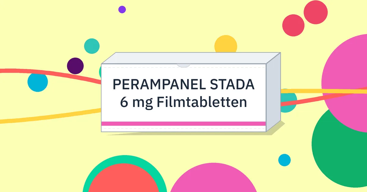 Symbolbild: Packung mit der Aufschrift PERAMPANEL STADA 6 mg Filmtabletten (PZN 20143345) – Verfügbarkeit und Bezug in Apotheken in Frankfurt am Main