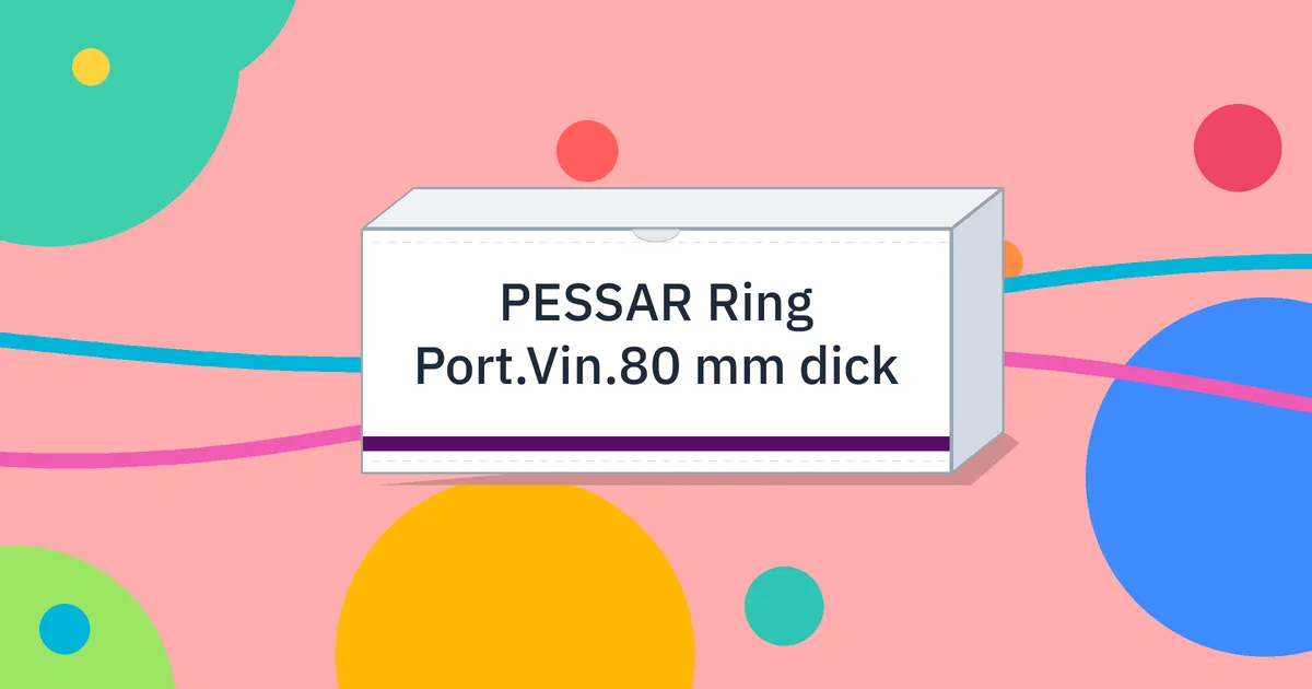 Symbolbild: Packung mit der Aufschrift PESSAR Ring Port.Vin.80 mm dick (PZN 01967477) – Verfügbarkeit und Bezug in Apotheken in Frankfurt am Main