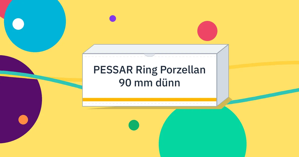 Symbolbild: Packung mit der Aufschrift PESSAR Ring Porzellan 90 mm dünn (PZN 01733408) – Verfügbarkeit und Bezug in Apotheken in Frankfurt am Main