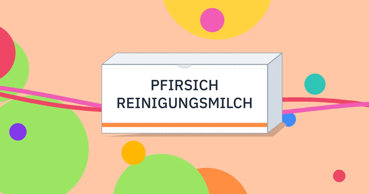 Symbolbild: Packung mit der Aufschrift PFIRSICH REINIGUNGSMILCH (PZN 03899691) – Verfügbarkeit und Bezug in Apotheken in Frankfurt am Main