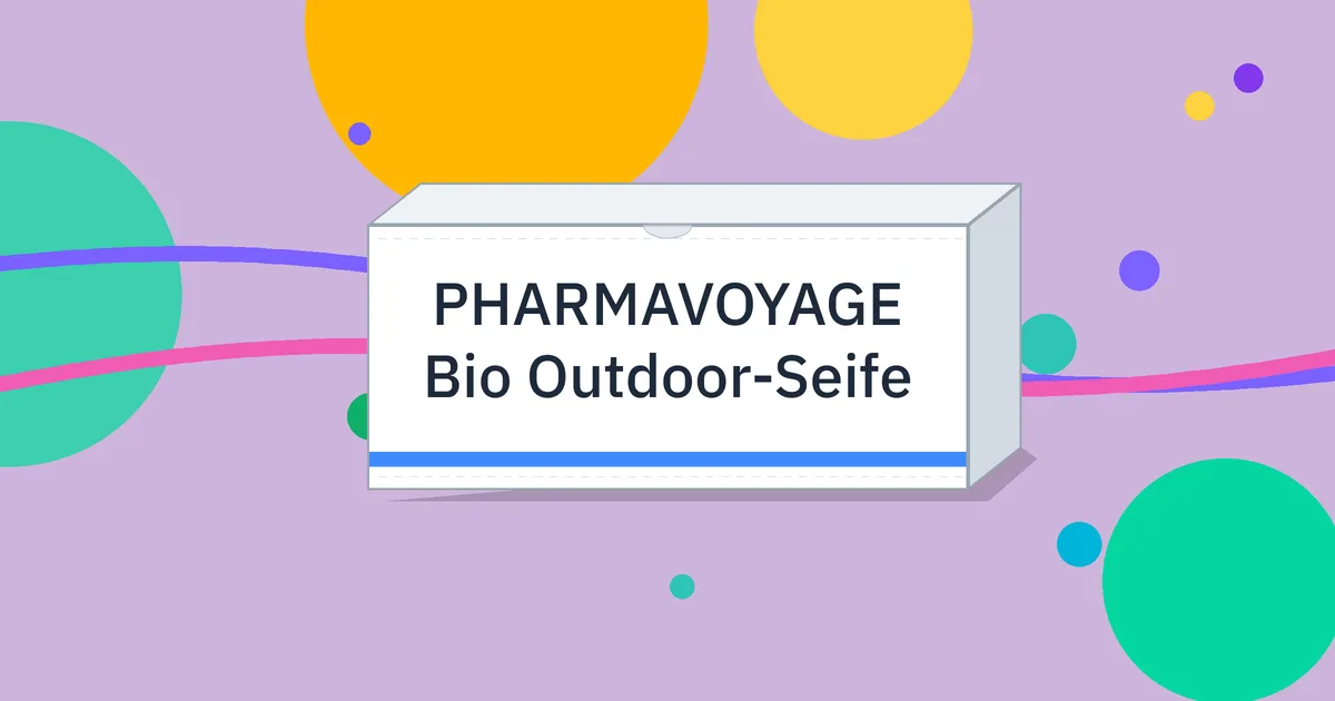 Symbolbild: Packung mit der Aufschrift PHARMAVOYAGE Bio Outdoor-Seife (PZN 17919747) – Verfügbarkeit und Bezug in Apotheken in Frankfurt am Main
