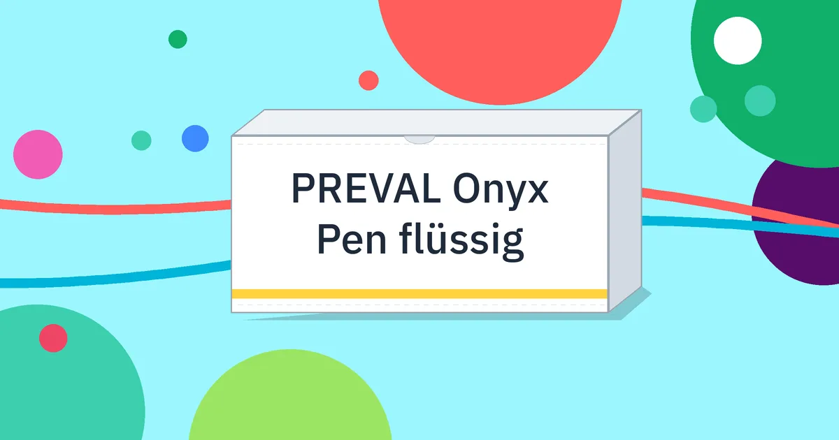 Symbolbild: Packung mit der Aufschrift PREVAL Onyx Pen flüssig (PZN 08865001) – Verfügbarkeit und Bezug in Apotheken in Frankfurt am Main