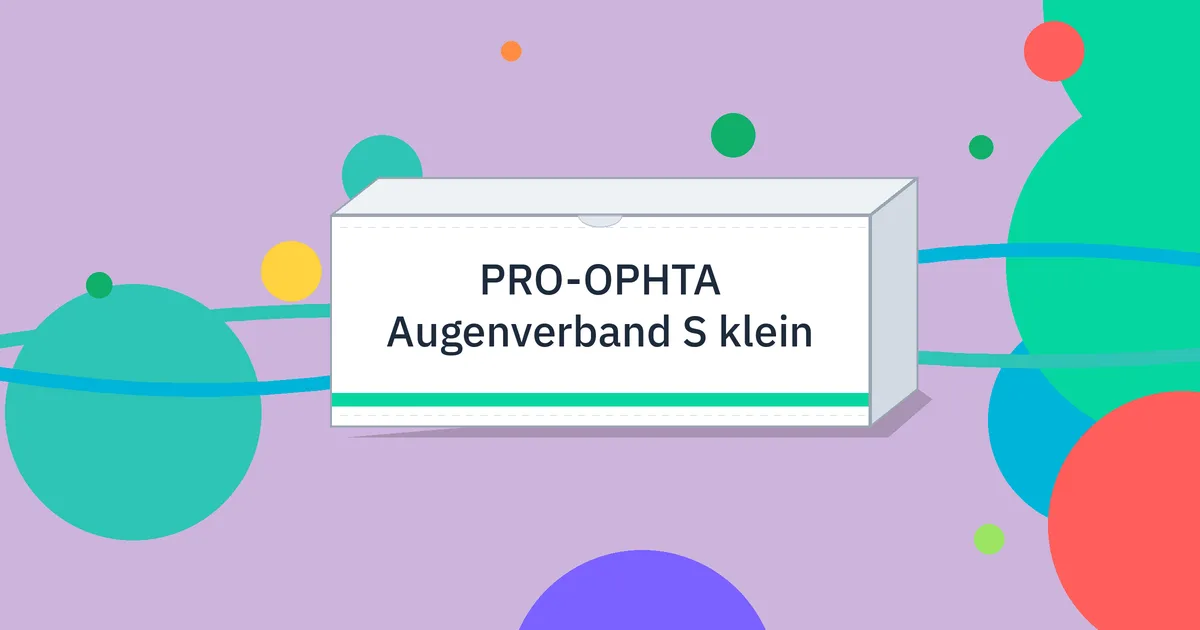 Symbolbild: Packung mit der Aufschrift PRO-OPHTA Augenverband S klein (PZN 20056238) – Verfügbarkeit und Bezug in Apotheken in Frankfurt am Main